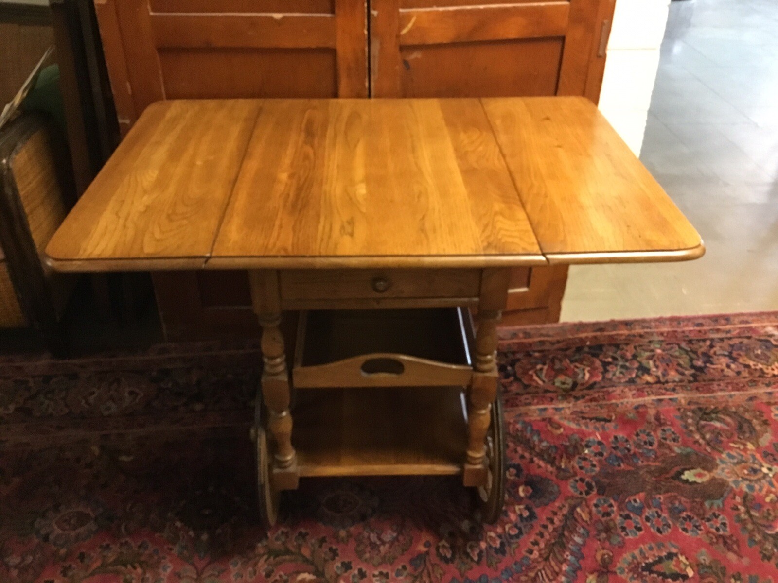 VTG ATHENS TABLE COMPANY NO 401 TEA BEVERAGE CART TROLLEY W/DRAWER ...