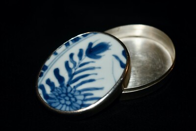 Original Antique Ming Period Blue White Porcelain Shard Sterling Silver ...