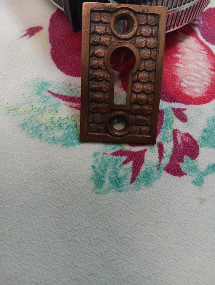 Antique Cast Brass Eastlake Victorian Door Escutcheon Skeleton Key Hole ...