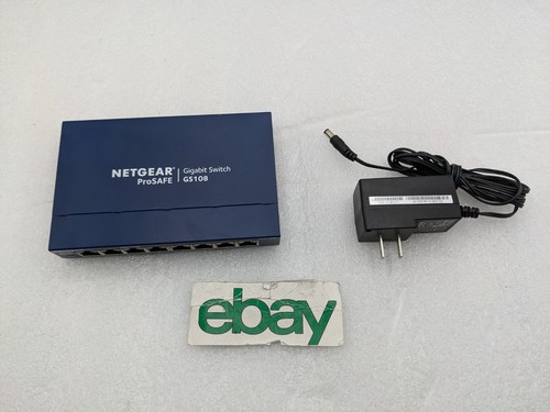 NetGear GS108 ProSafe 8-port Gigabit Switch v4 w/ Adapter FREE SHIPPING ...