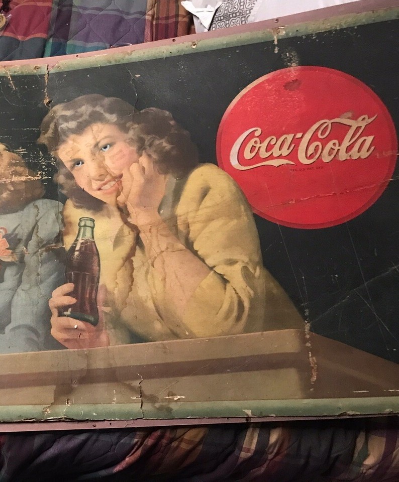 Rare 1944 Coca Cola "How About A Coke" Cardboard Sign 56" x 27" | eBay