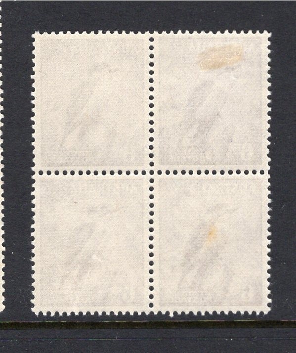 AUSTRALIA PREDECIMAL 1956 ZOOLOGICALS NO W/MARK BLOCK VERY FINE MNH/MLH ...