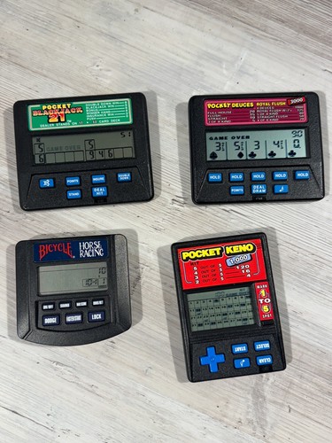 Radica Handheld Games Lot of 4 including Keno, Blackjack, Horse Racing ...