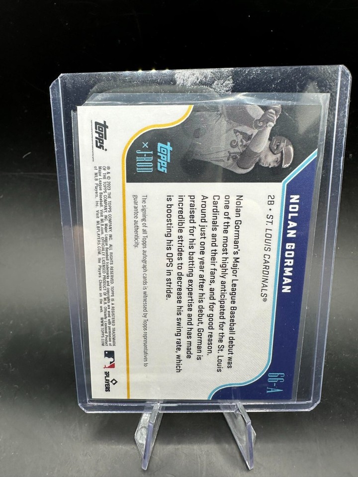 2023 Topps X J-Rod Collection #66-A Nolan Gorman RC Rookie Auto SP #/99 ...