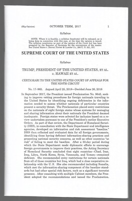 Supreme Court of the United States Trump v Hawaii et Al Slip Opinion ...