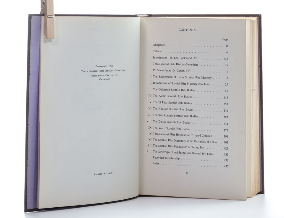 Scottish Rite Masonry In Texas 1867-1967 Book Masonic Freemasonry ...
