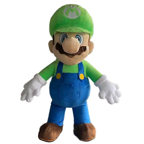 Inflatable Costume Super Mario Luigi Adult/Teen Plush Mascot Cosplay ...