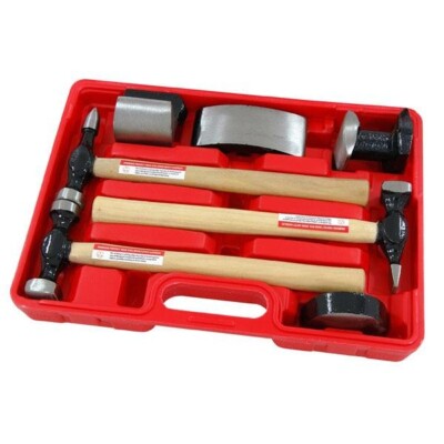 7PC AUTO BODY CAR PANEL DENT REPAIR TOOL KIT WOOD BEATING HAMMERS ...