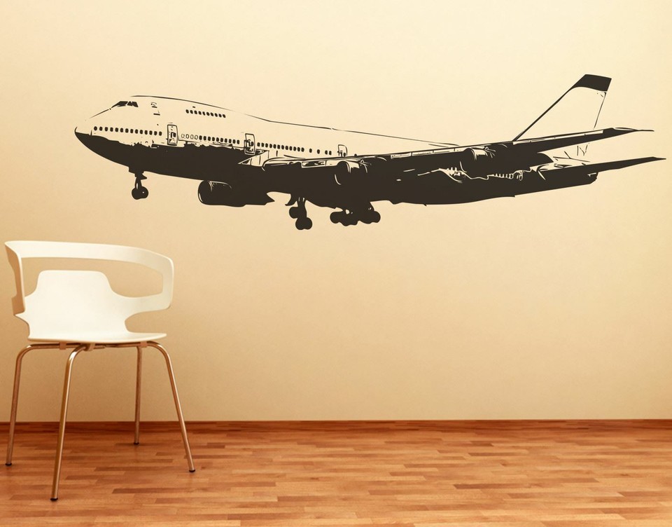 Large 747 Airplane Wall Decal Sticker by Stickerbrand. Flying Plane ...