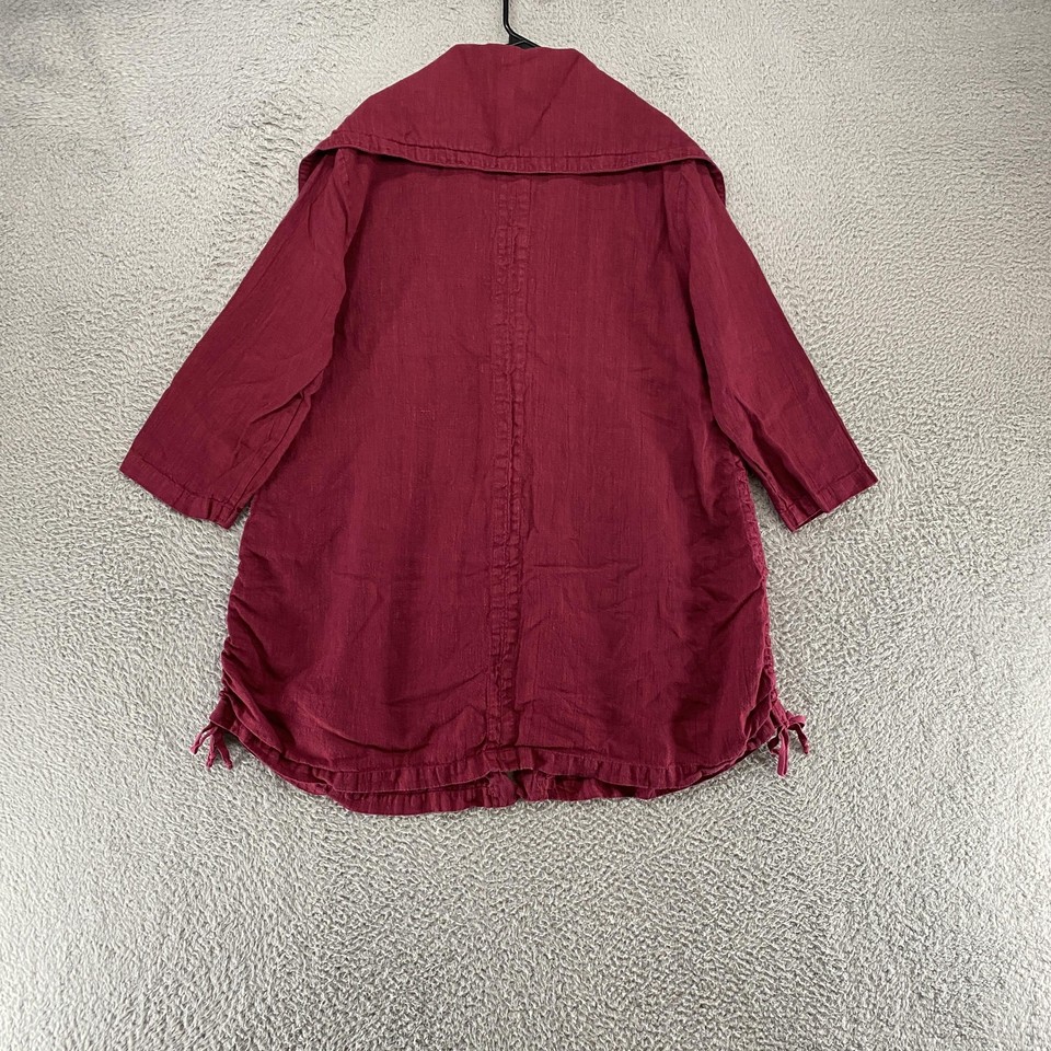 Bryn Walker Anouk Jacket Womens Medium Red 100% Linen Made USA ...