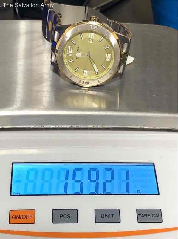 Fossil AM-4181 Two Tone Water Resistant Classic Wristwatch With Box | eBay