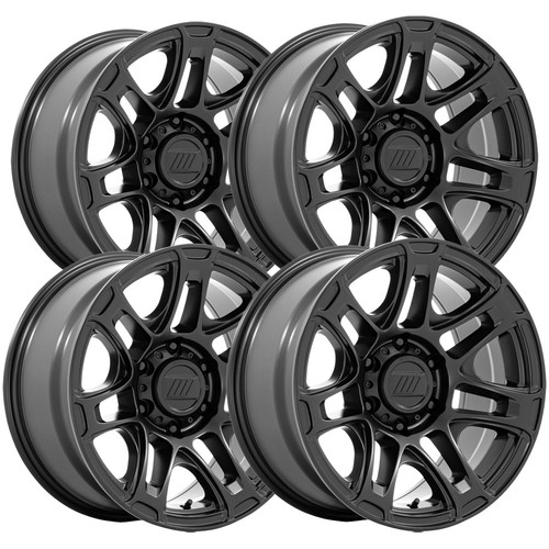 (Set of 4) Pro Comp PA204 Roughneck 17x8 6x5.5" +35mm Matte Black ...