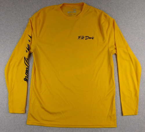 F.H. Davis Men's Medium T-Shirt Sport Fish Print Long Sleeve Yellow | eBay