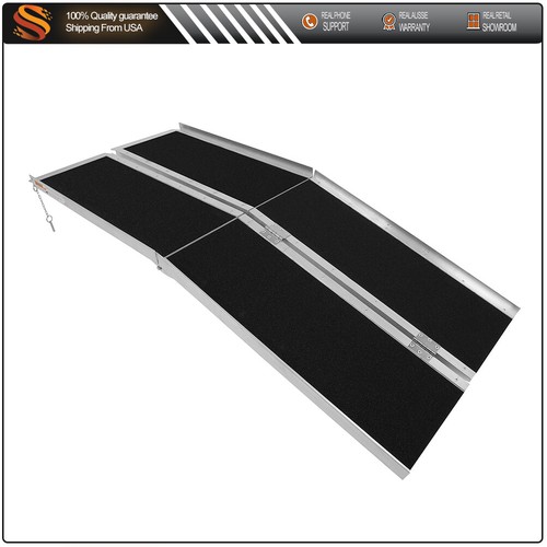 6 ft Aluminum Wheelchair Scooter Mobility Ramp portable Non-Slip -72" x ...