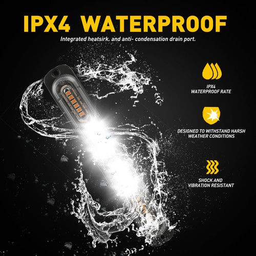 2 Amber/White 24LED Car Truck Strobe Light Bar Flashing Indicator ...