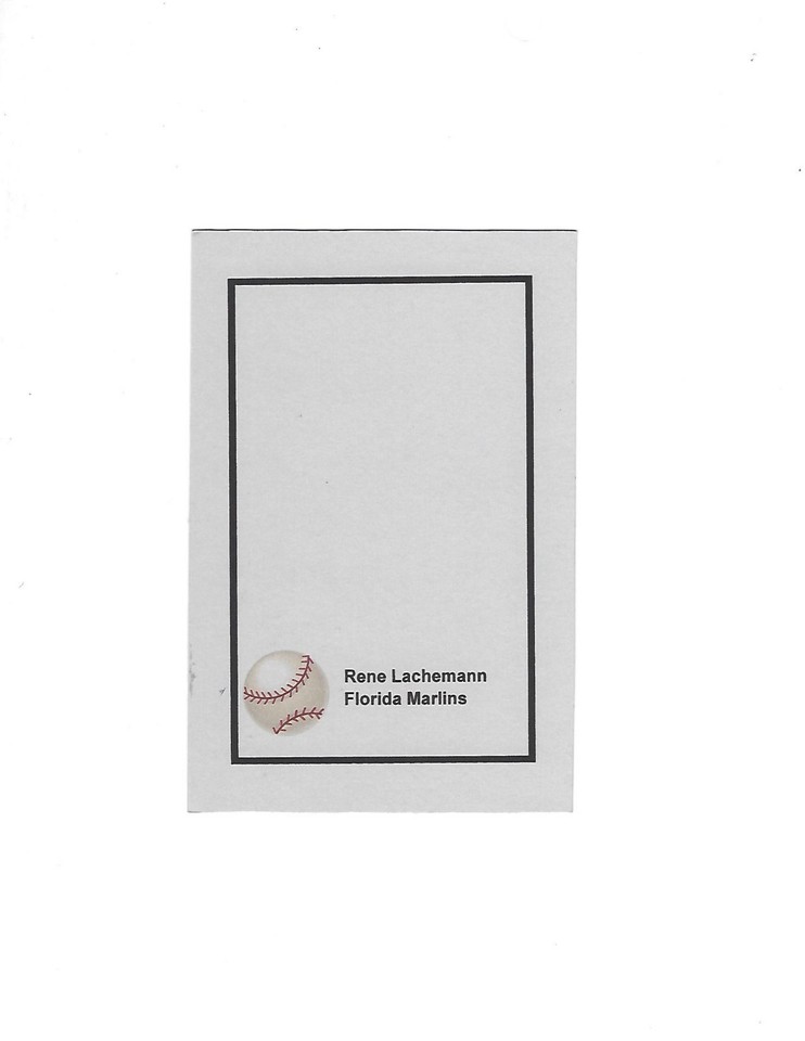 Autographed/Signed 4x6 Postcard-Rene Lachemann Florida Marlins | eBay