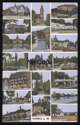 #169 AK Hanau Main-Kinzig-Kreis Mikroskopkarte Ansichten gel.1914 | eBay.de