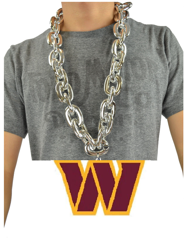 New NFL Washington Commanders BIG Fan Chain Necklace Foam -PICK YOUR ...