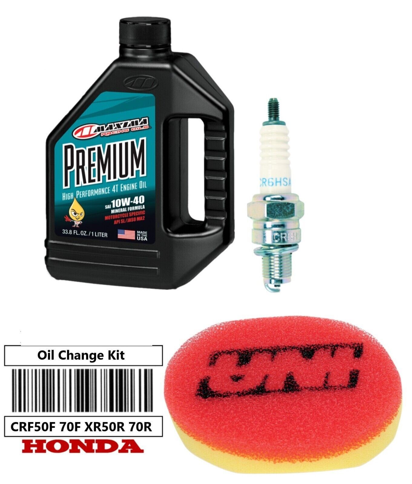 For Honda CRF50 XR50R Oil Change Kit Tune Up NGK Plug UNI Air Filter ...