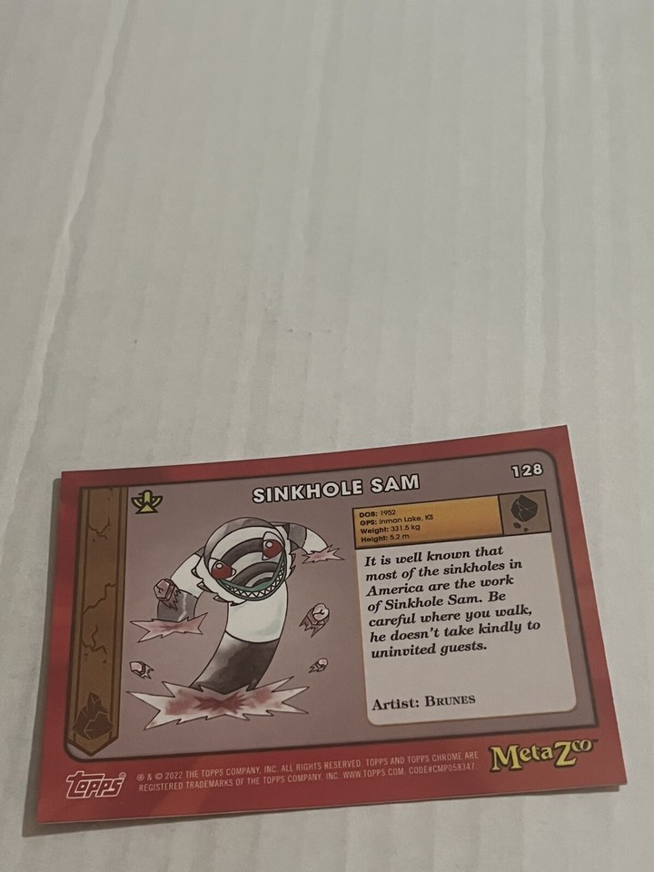 2022 Topps Chrome Metazoo #128 Sinkhole Sam X-Fractor | eBay
