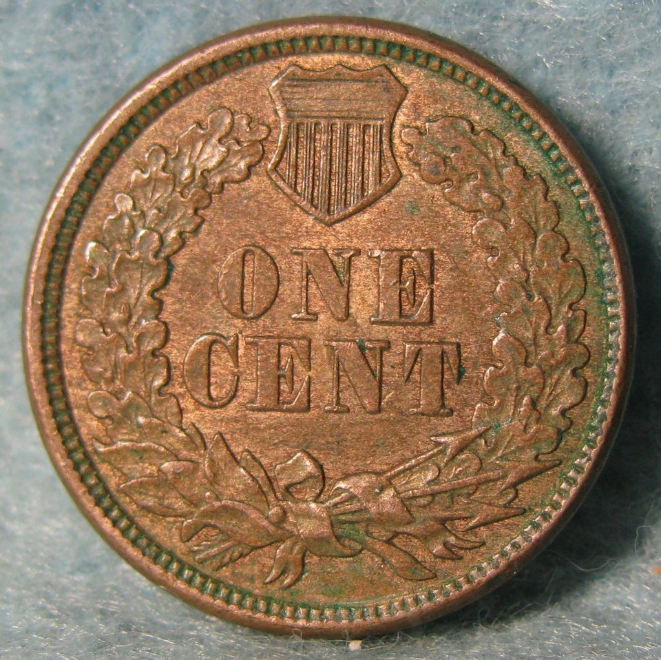 1860 Indian Head Penny Small Cent AU-Uncirculated 4 Diamonds ~ Old US ...