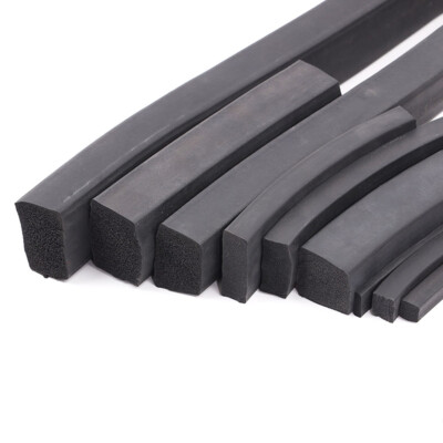 Square Sponge Strip Black EPDM Foam Rubber Gasket Cabinet Door Trim ...