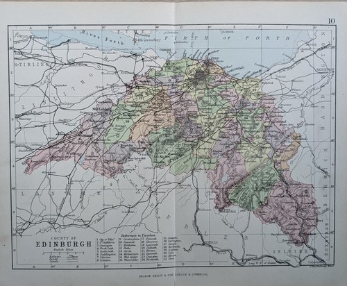 1891 SCOTLAND COUNTY MAP EDINBURGH NEWTON NORTH LEITH CANONGATE ...