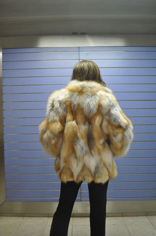 Natural Genuine Red Fox Jacket Feal Fox Fur Halfskin Coat With Collar ...