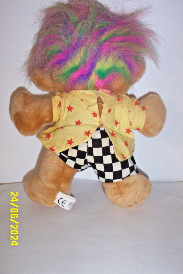 BRAUN Troll- MULTI COLOR Hair Troll Plush Stuffed Toy Bear 8" Tan | eBay