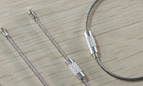 10-500pcs Stainless Steel Cable Wire Loop Luggage Tag Keychain Ring ...