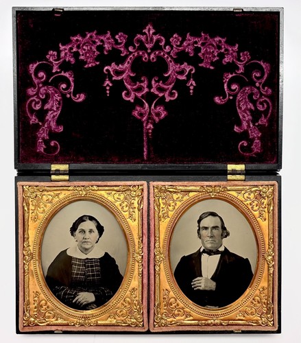 Pair of 1/6 Plate Ambrotypes - Double Union Case in Extra Fine ...