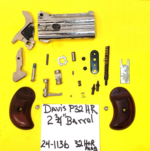 DAVIS D 32 IN 32 H&R MAGNUM CHROME BARREL WOOD GRIPS SMALL PARTS #24 ...