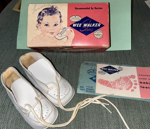 ~~NICE! New In Box Wee Walker Baby Crib Shoes. White High Shoe, Extras ...