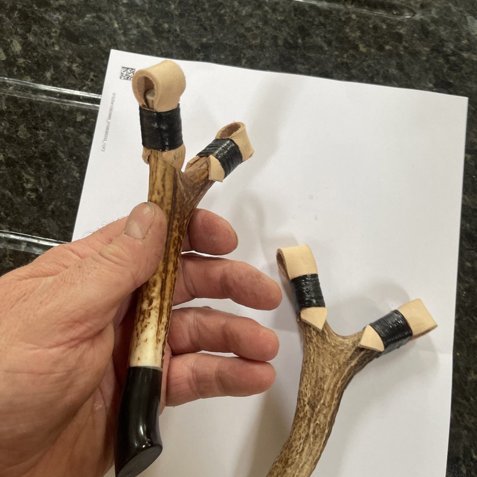 CATAPULT/SLINGSHOT/ DEER ANTLER/ROMANY/HUNTING/HANDMADE/GYPSY/MILBRO ...