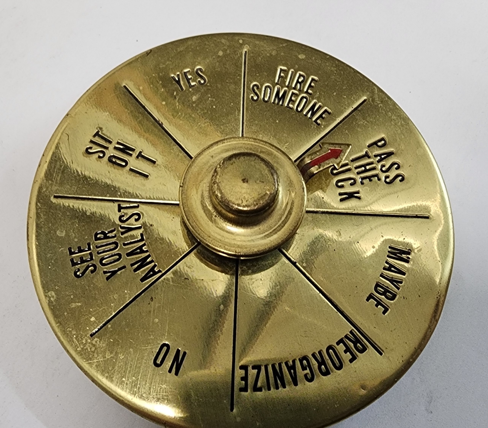 Vintage Solid Brass Executive Decision Maker Spinner Office Desk ...