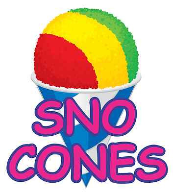 SNO CONES Decal Sticker for Restaurant Delivery Shop Window Car Sign | eBay