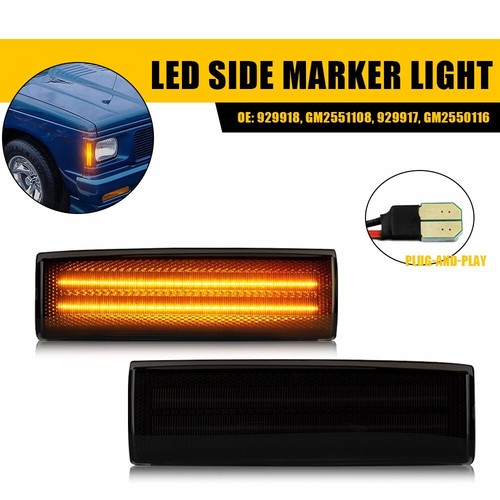 2PCS Smoke Amber LED Side Marker Lights For Chevy S10 GMC Jimmy S15 ...