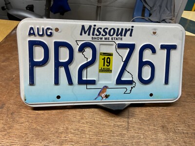 Vintage License Plate Tag Missouri 2016 PR2 Z6T “Show Me State” Bird ...