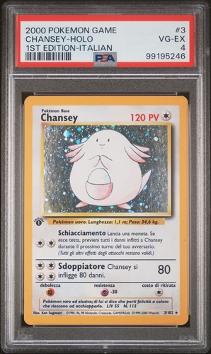 1999 Set Base 1st Edition Pokémon ita - 3/102 Chansey holo PSA 4 | eBay