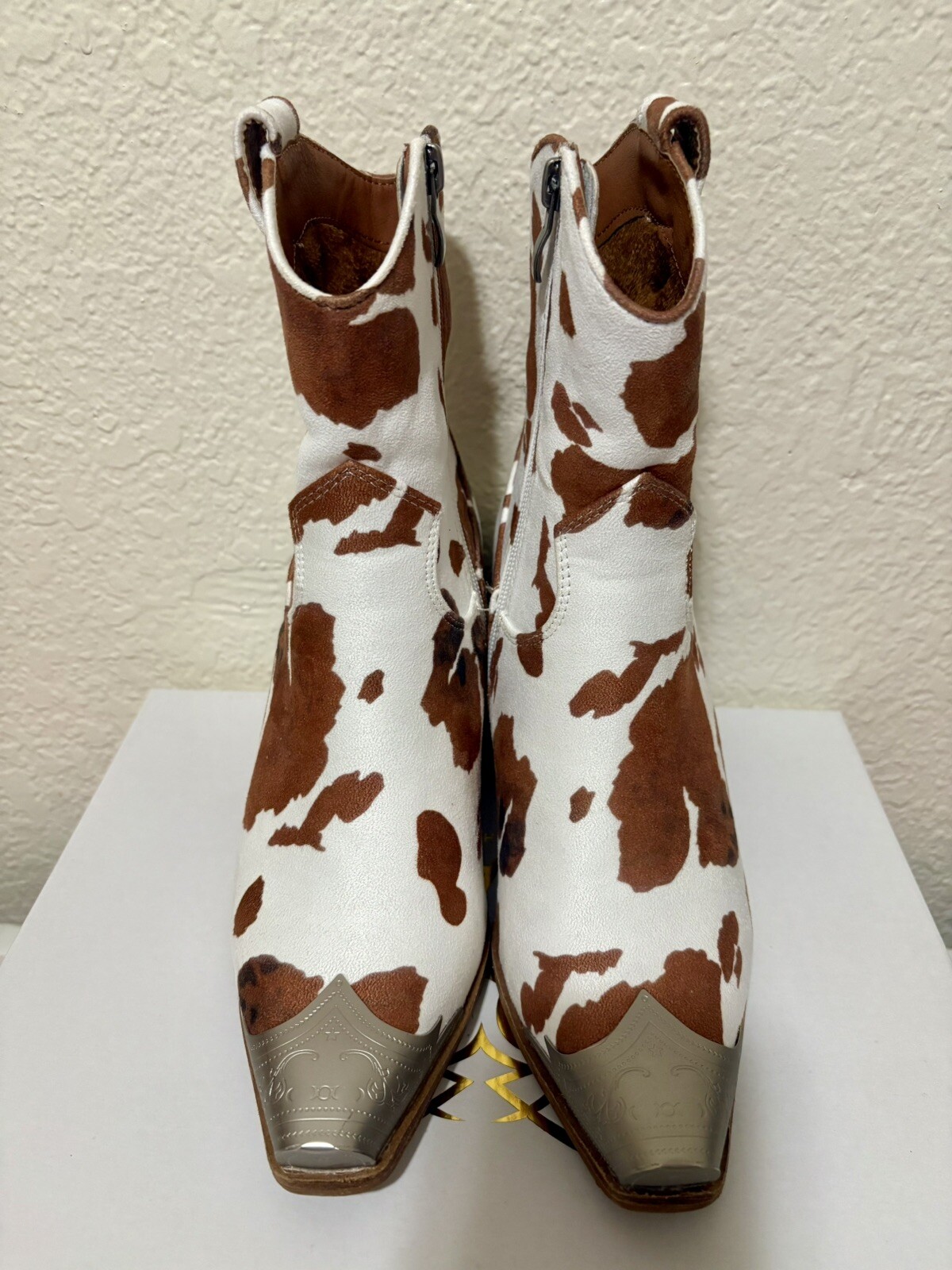 Dakota Cow Print Western Ankle Boot BEAST FASHION. Size 6 | eBay