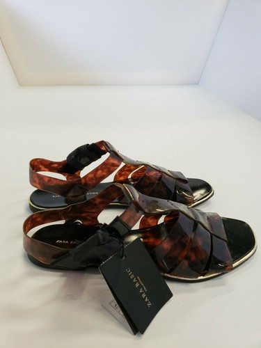 zara basic collection sandals brown vinyl size 7.5 | eBay