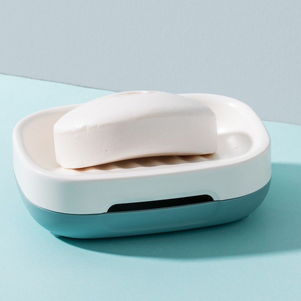 Plastic Soap Case Double Layer Soap Box Portable Soap Rack Soap Drainer ...