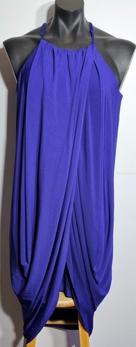 City Chic BNWT Size S Purple Sleeveless Slinky Wrap Halter Dress + Free ...