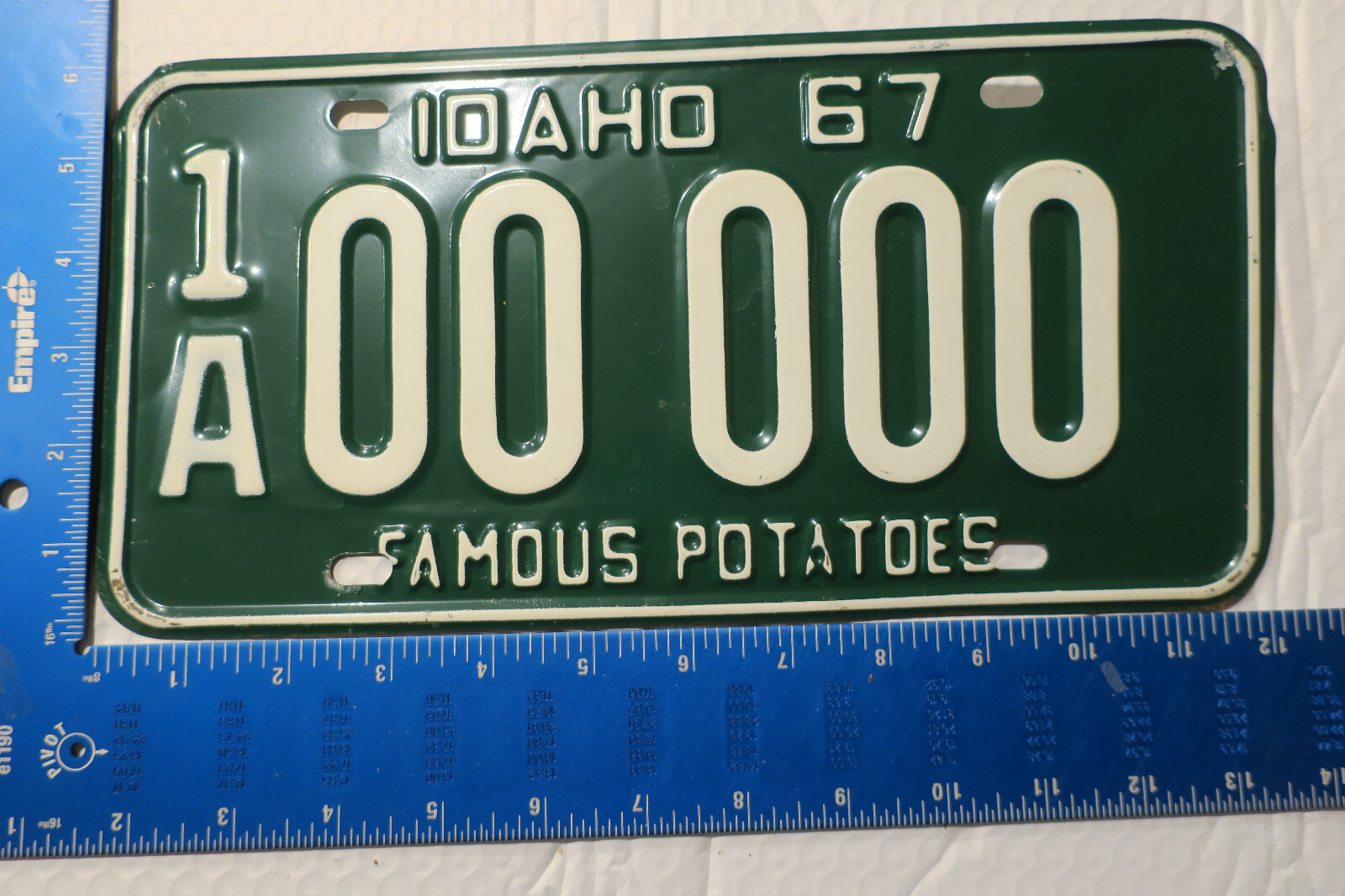 1967 67 IDAHO ID LICENSE PLATE SAMPLE TAG 1A00000 (KC2) | eBay