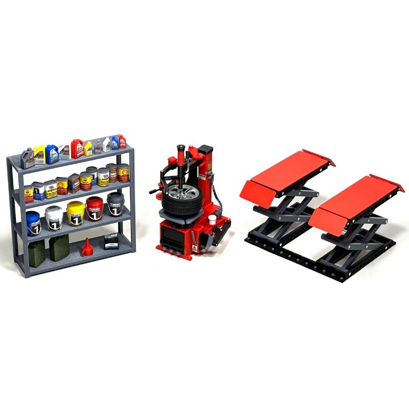 Diorama 1/18 Car Garage Props Model Workshop Repair Tool Scene Model ...
