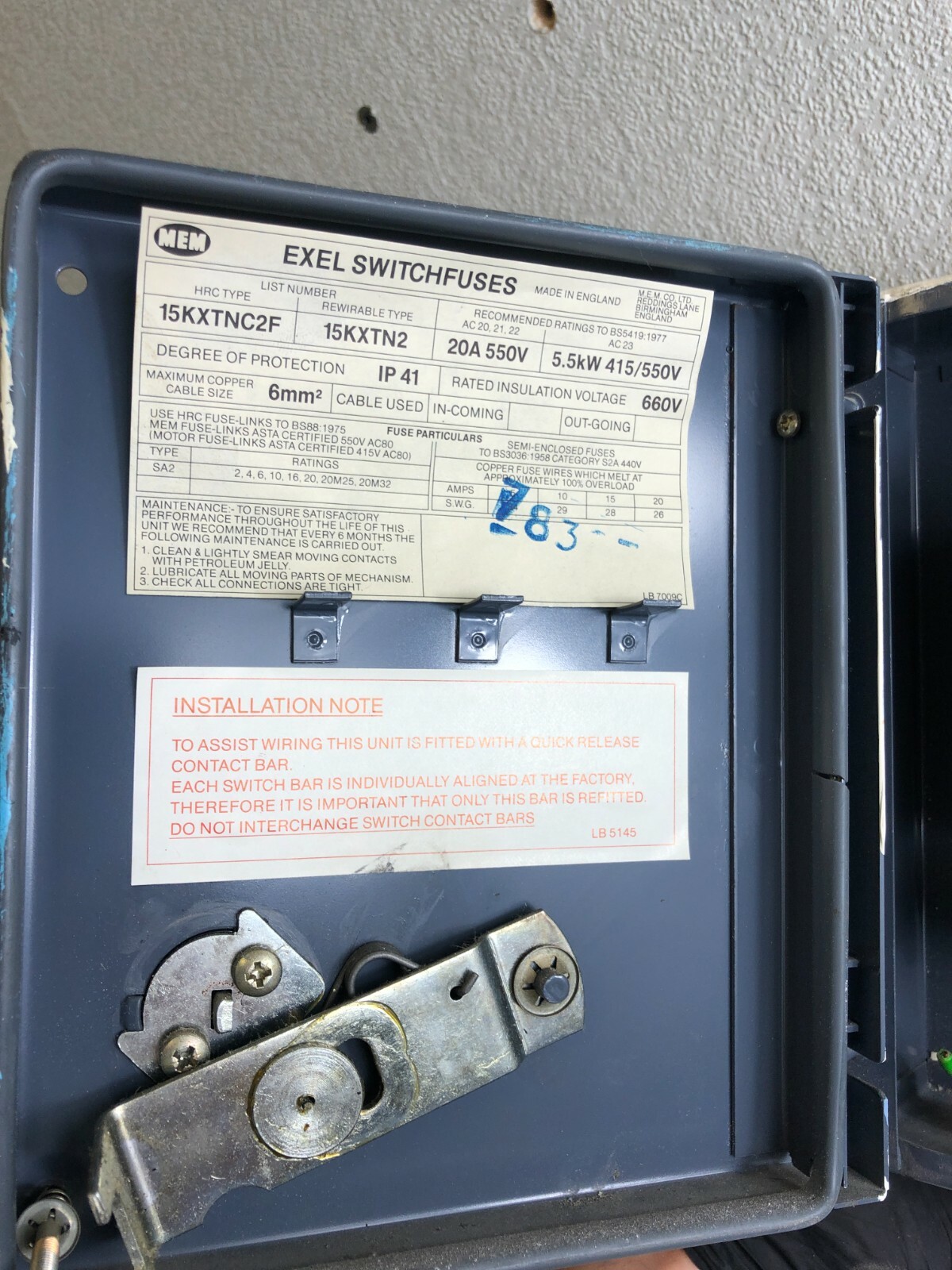 MEM Exel 2 Switch Disconnector Fuses IP41 Protection 660v 15KXTNC2F UK ...