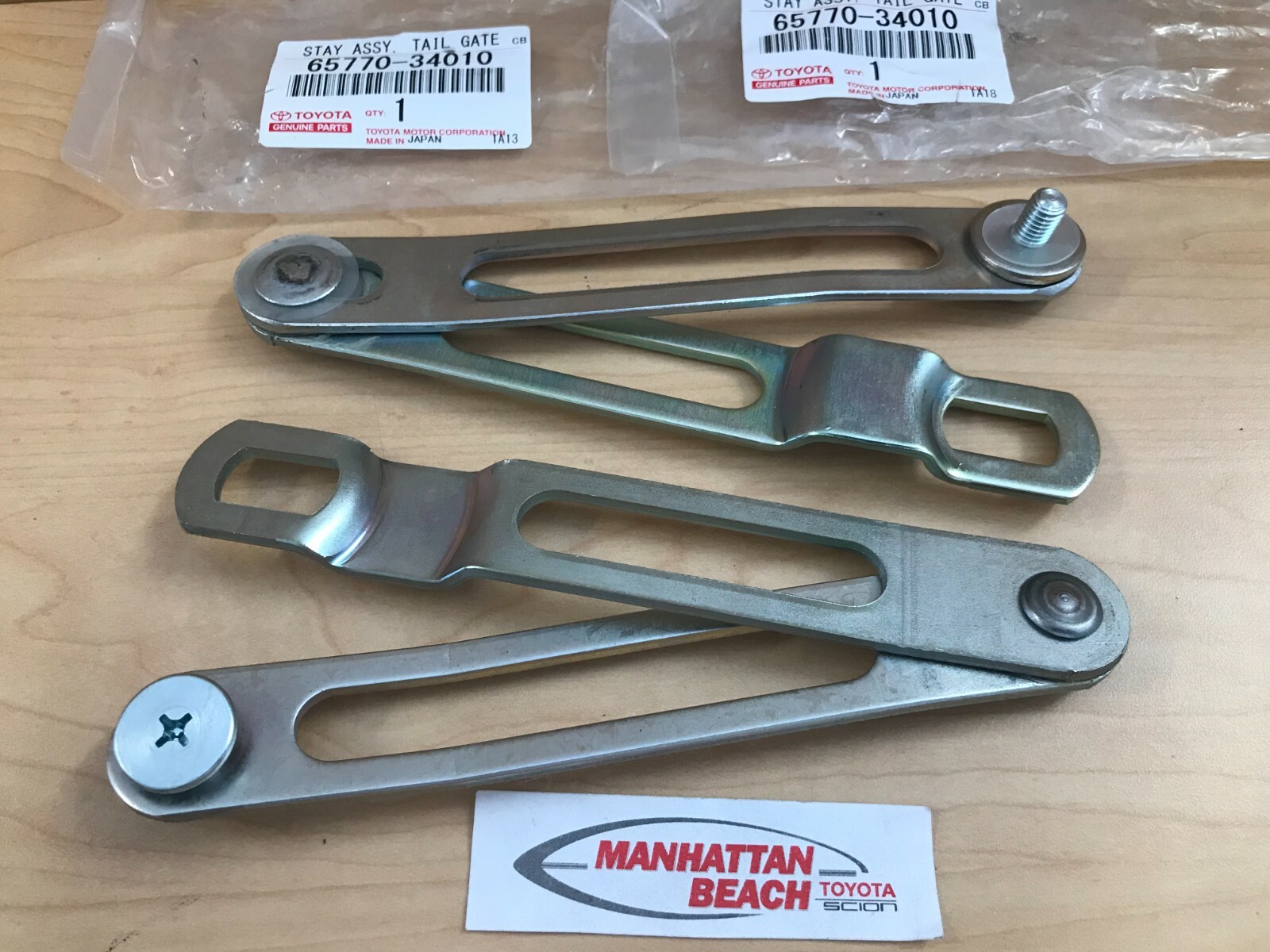 TOYOTA 93-98 T100 TAILGATE SUPPORT STAY HINGES SET 0F 2, 65770-34010 ...