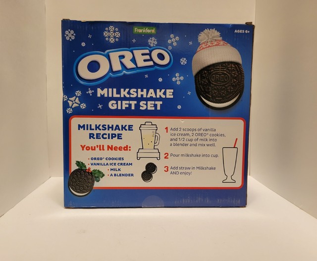 Oreo Milkshake Gift Set 2 Ceramic Cups Ice Cream Scoop Straws Desert ...
