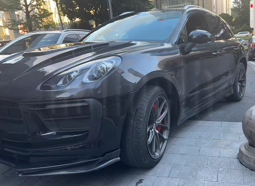 Fit For 2014-2017 Porsche Macan Real Carbon Fiber Front Hood Vented ...
