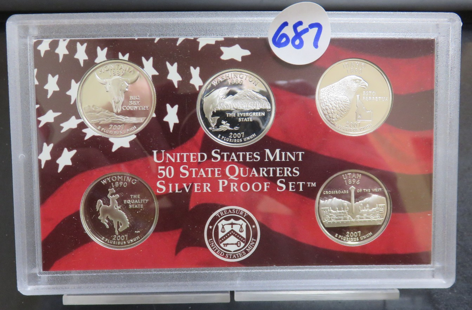 2007 Proof Quarters Silver Set in Package w/COA No Presidential Coins ...